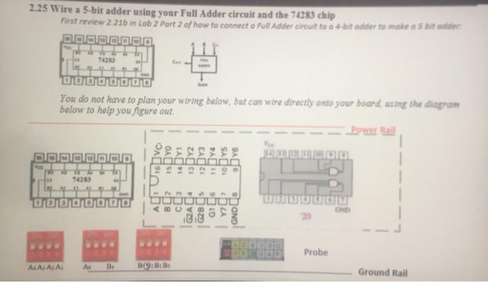 2.25 Wire a 5-bit adder using your Full Adder circuit | Chegg.com
