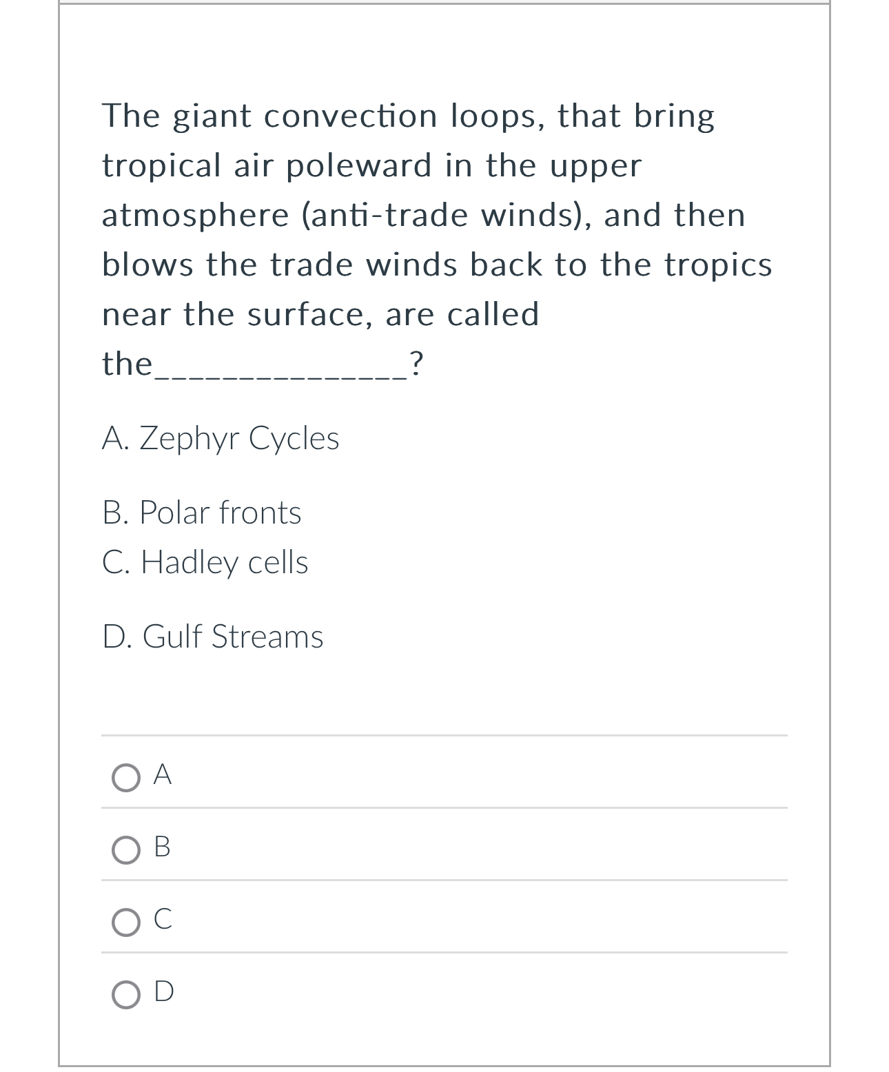 Solved The giant convection loops, that bring tropical air | Chegg.com