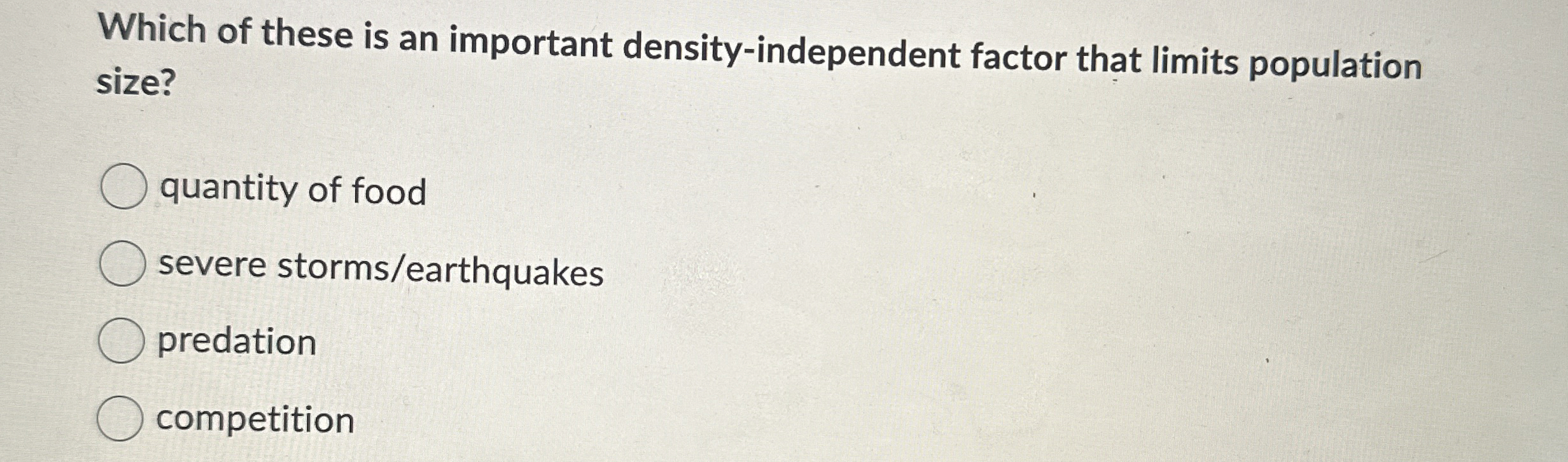 Solved Which of these is an important density-independent | Chegg.com