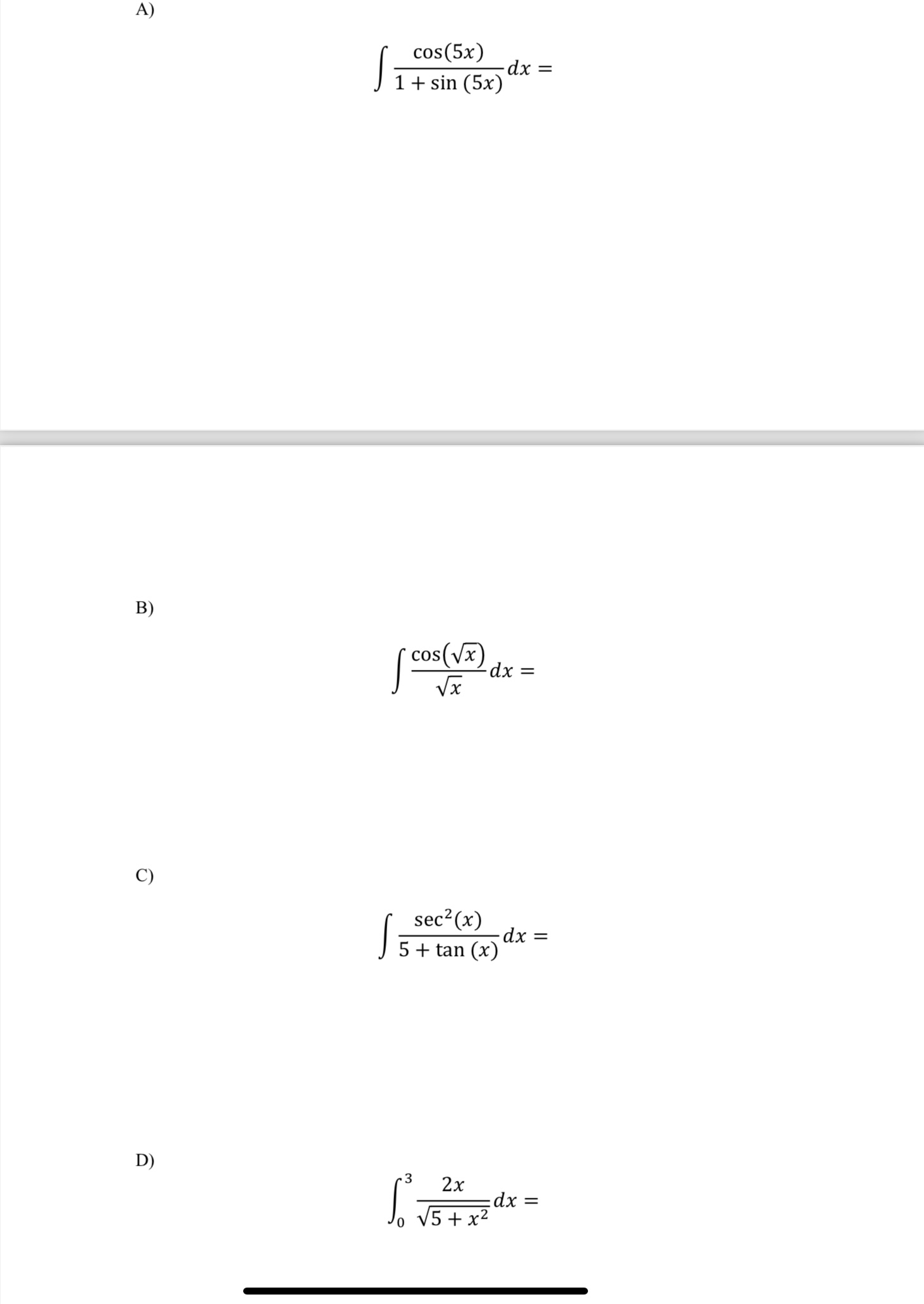 Solved evaluate each integral. | Chegg.com