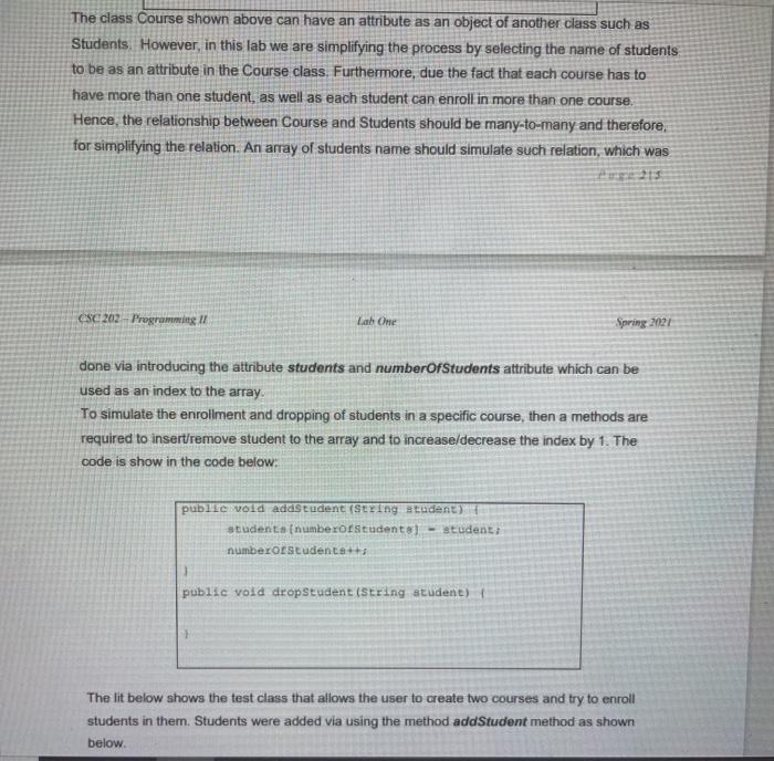 Solved Description An object can contain another object and | Chegg.com