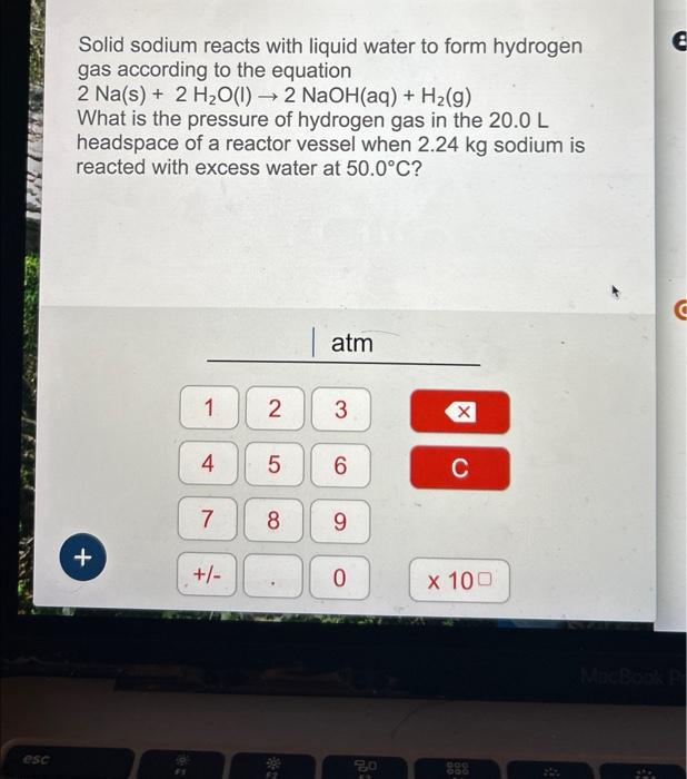 Solid sodium reacts with liquid water to form | Chegg.com
