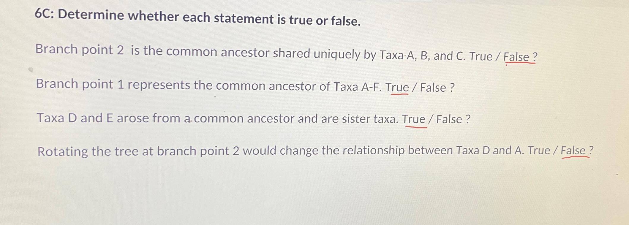 Solved 6C: Determine whether each statement is true or | Chegg.com