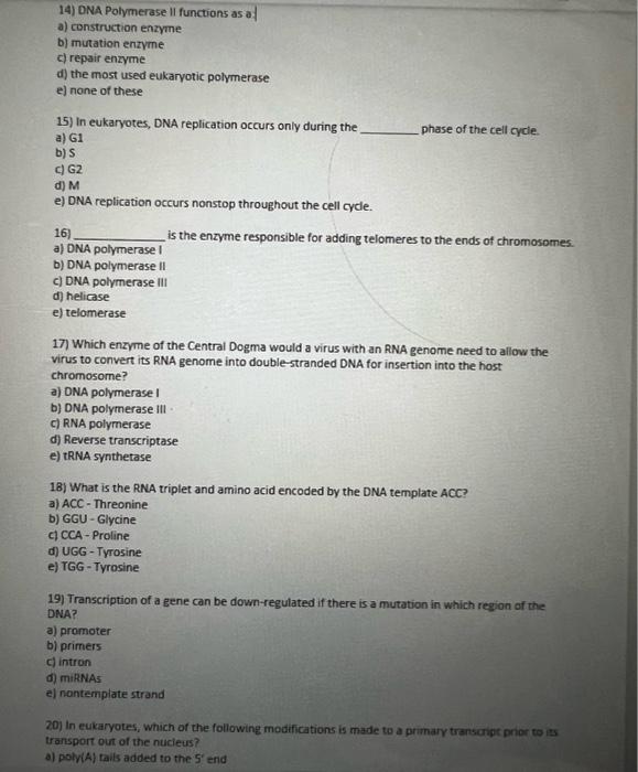 Solved MOCK EXAM GENETICS MCQ questions 1) can occur in | Chegg.com