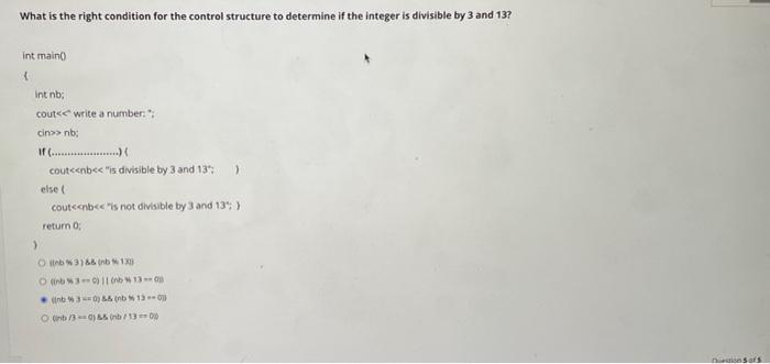 What is the right condition for the control structure | Chegg.com
