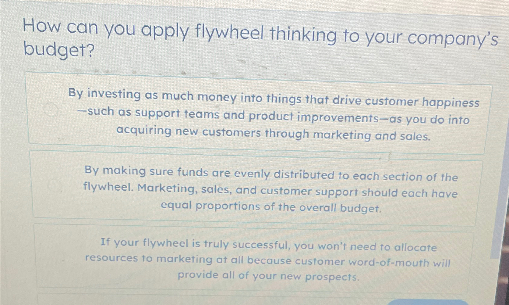 Solved How can you apply flywheel thinking to your company's | Chegg.com