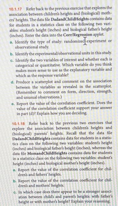 Solved 10.1.18 Refer back to the previous two exercises that | Chegg.com