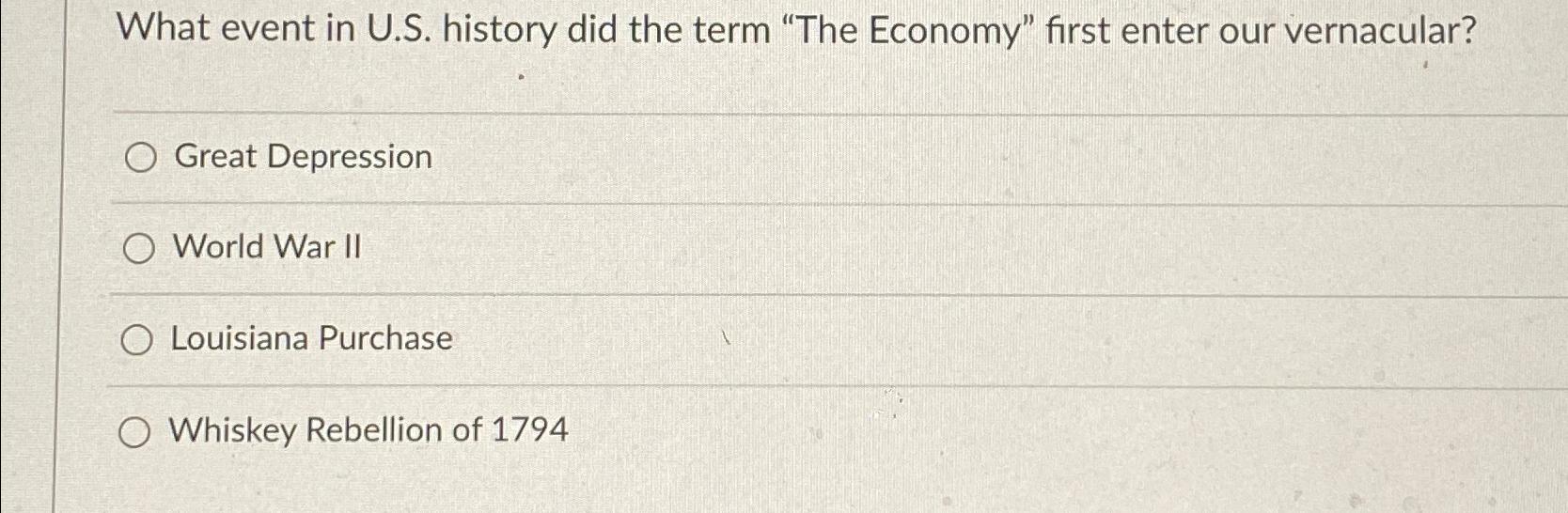 Solved What event in U.S. ﻿history did the term "The | Chegg.com