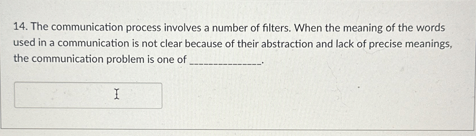 Solved The communication process involves a number of | Chegg.com