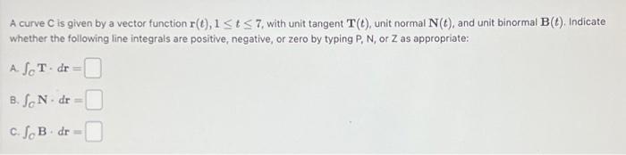 Solved A curve C is given by a vector function r(t),1≤t≤7, | Chegg.com