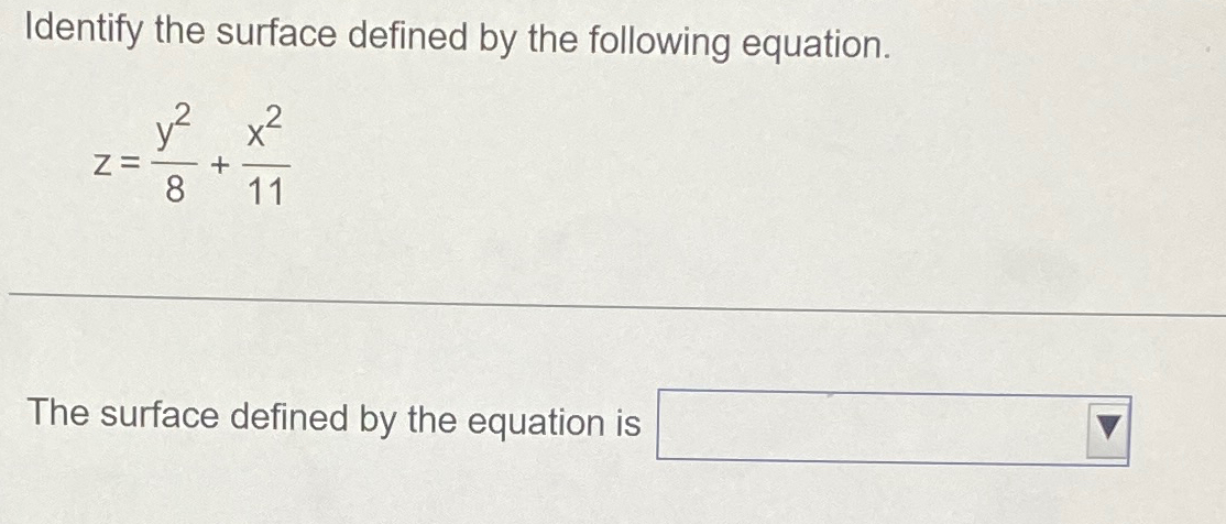 Solved Identify the surface defined by the following | Chegg.com