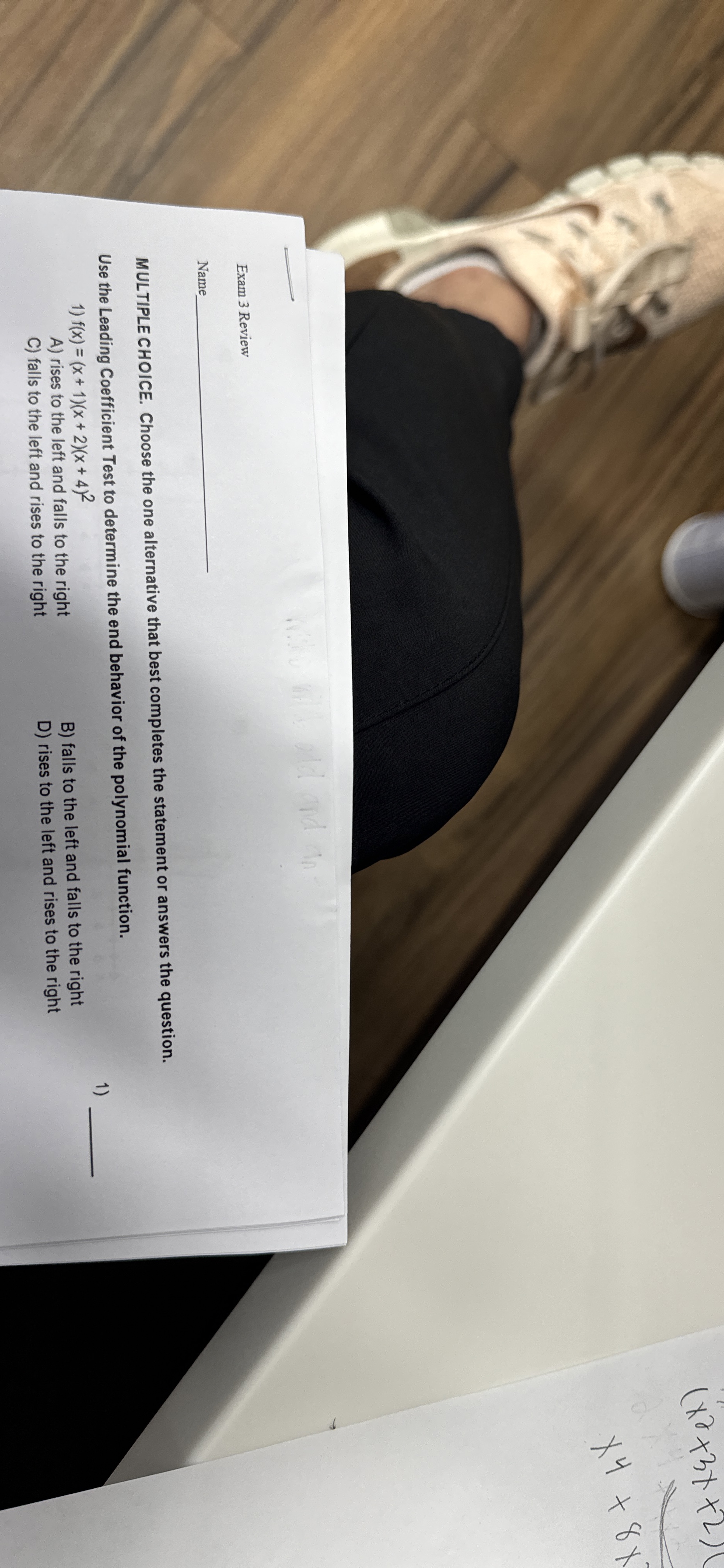 Solved Exam 3 ﻿ReviewName q,MULTIPLE CHOICE. Choose the one | Chegg.com