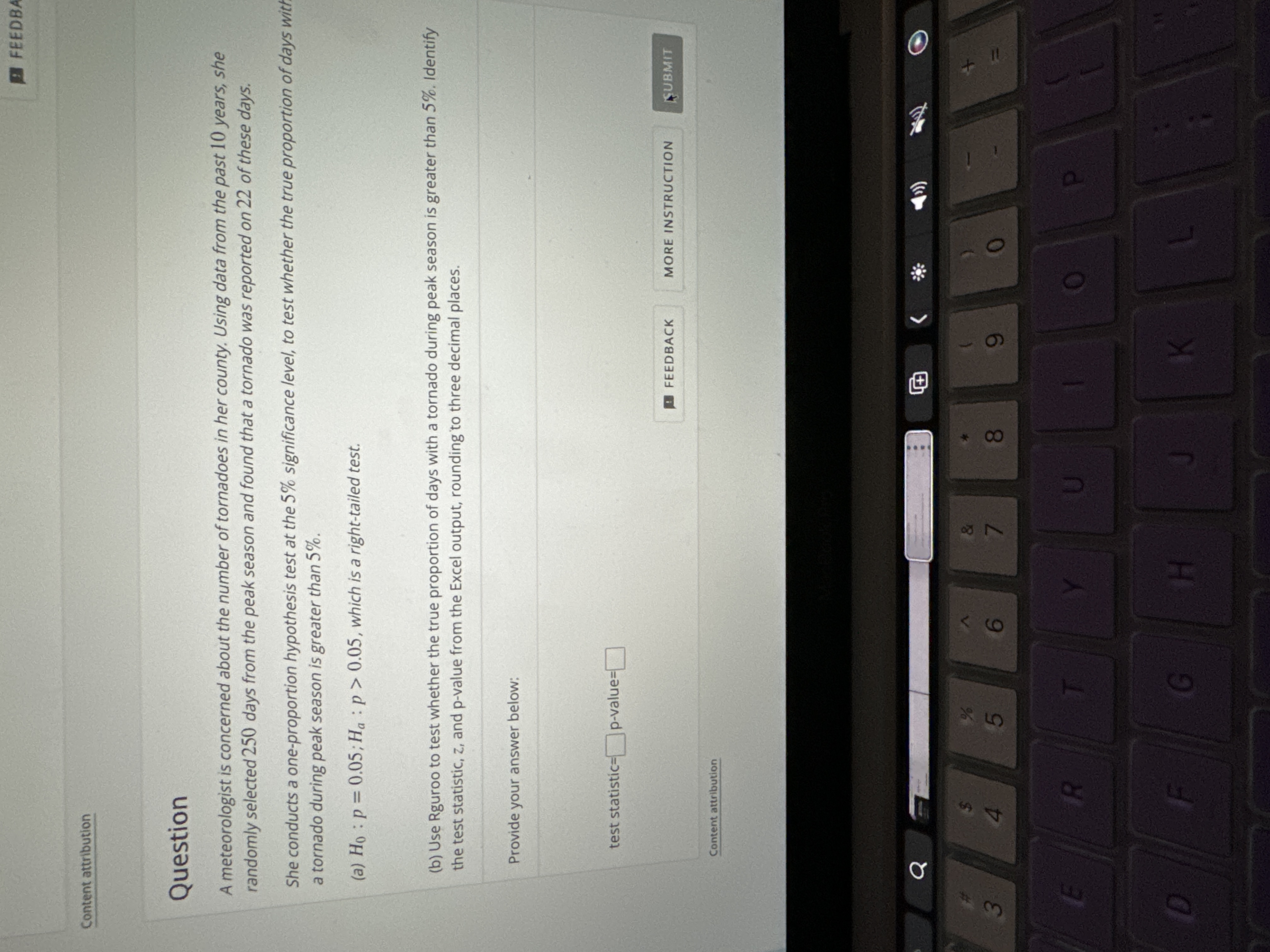 Solved QuestionA meteorologist is concerned about the number | Chegg.com