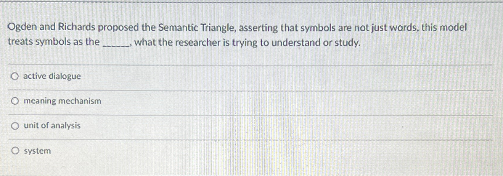 Solved Ogden and Richards proposed the Semantic Triangle, | Chegg.com