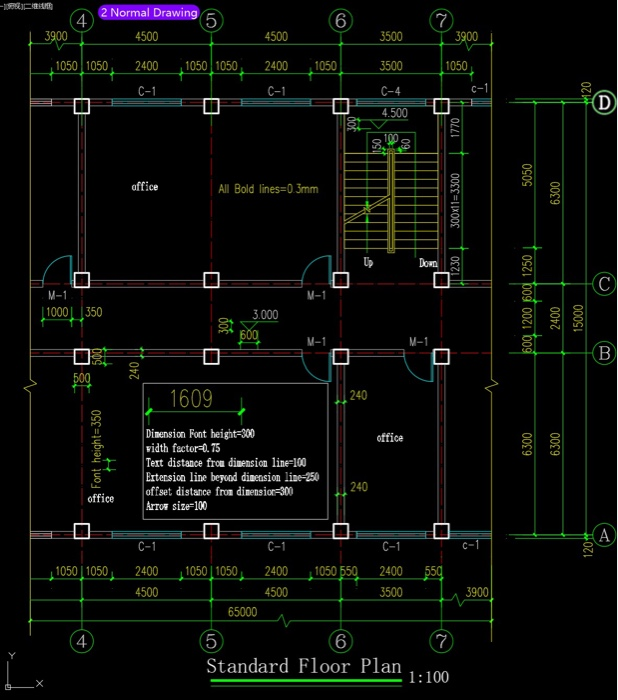 -1B Normal Drawing 4 5 CO 7 3900 4500 4500 3500 3900 | Chegg.com