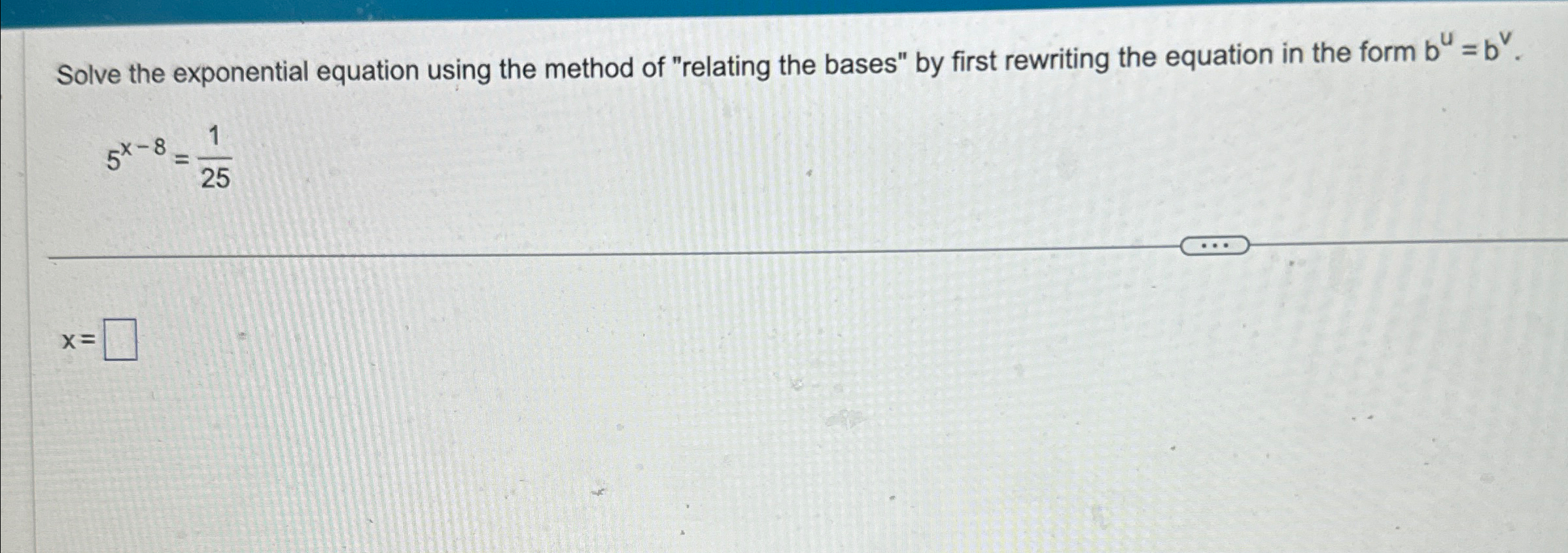 Solved Solve the exponential equation using the method of | Chegg.com