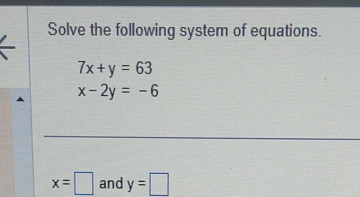 Solved Solve the following system of equations. | Chegg.com