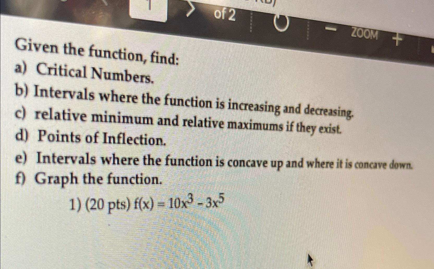 Solved Given the function, find:a) ﻿Critical Numbers.b) | Chegg.com