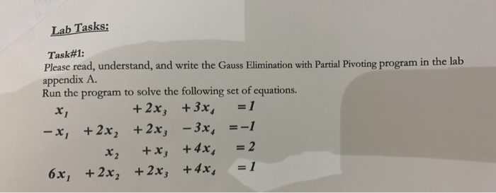 Lab Tasks: Task#1: Please read, understand, and write | Chegg.com