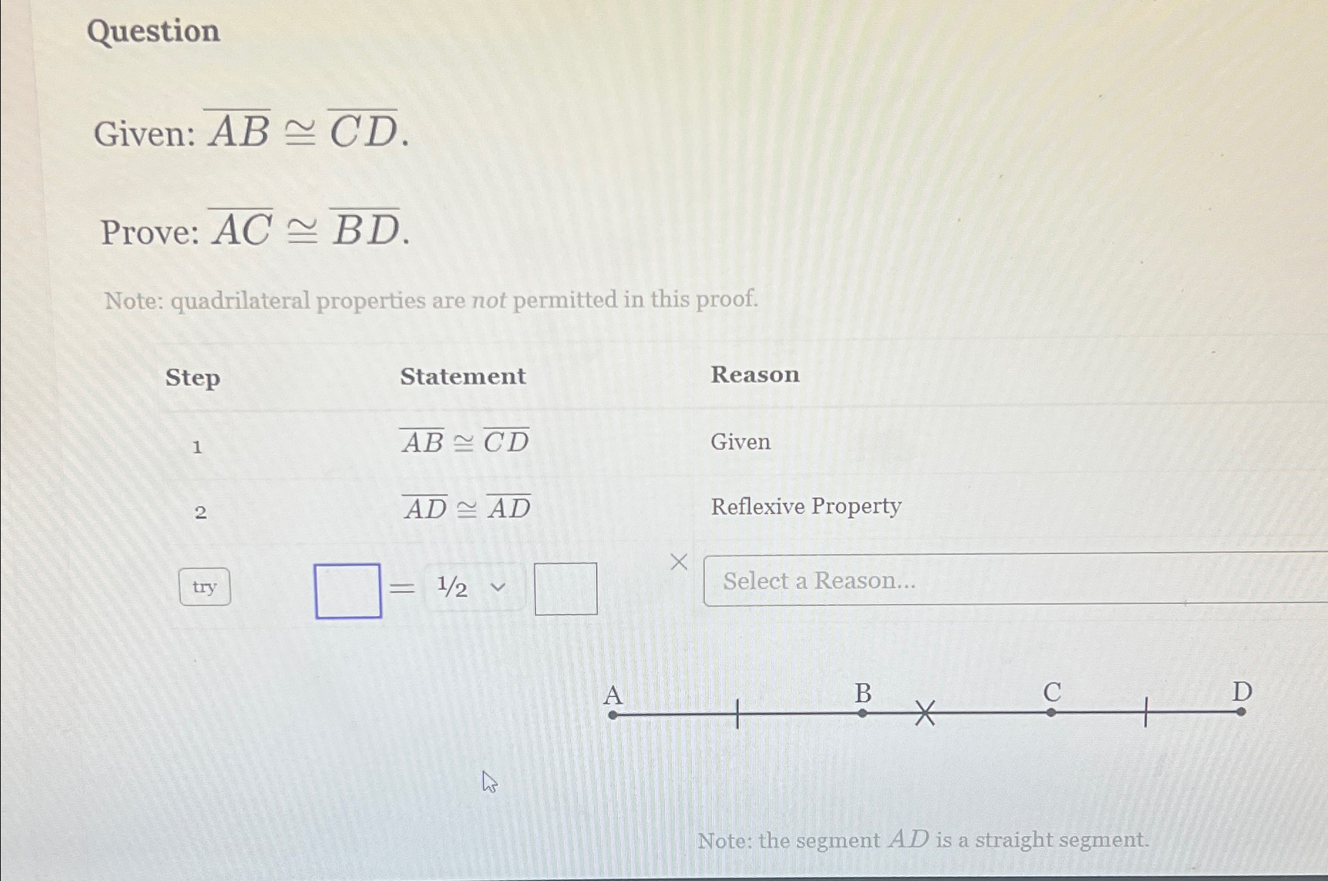 Solved QuestionGiven: ?bar (AB)~?b=ar (CD).Prove: | Chegg.com