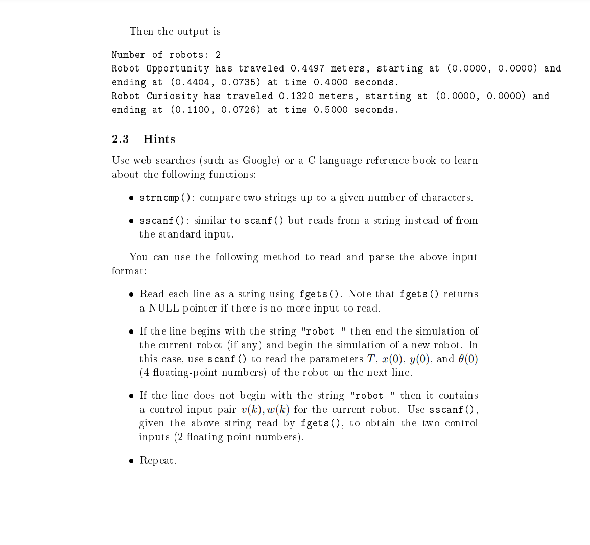 Solved 1 Simulation Of Wheeled Robots 1 1 The Discrete Time
