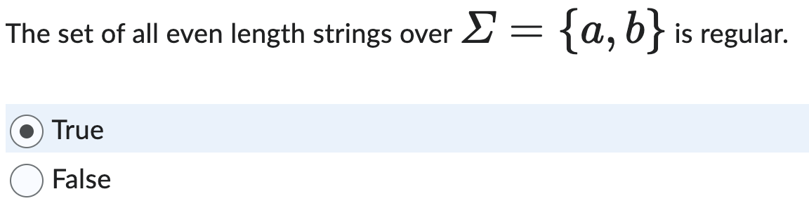 Solved The set of all even length strings over Σ={a,b} ﻿is | Chegg.com