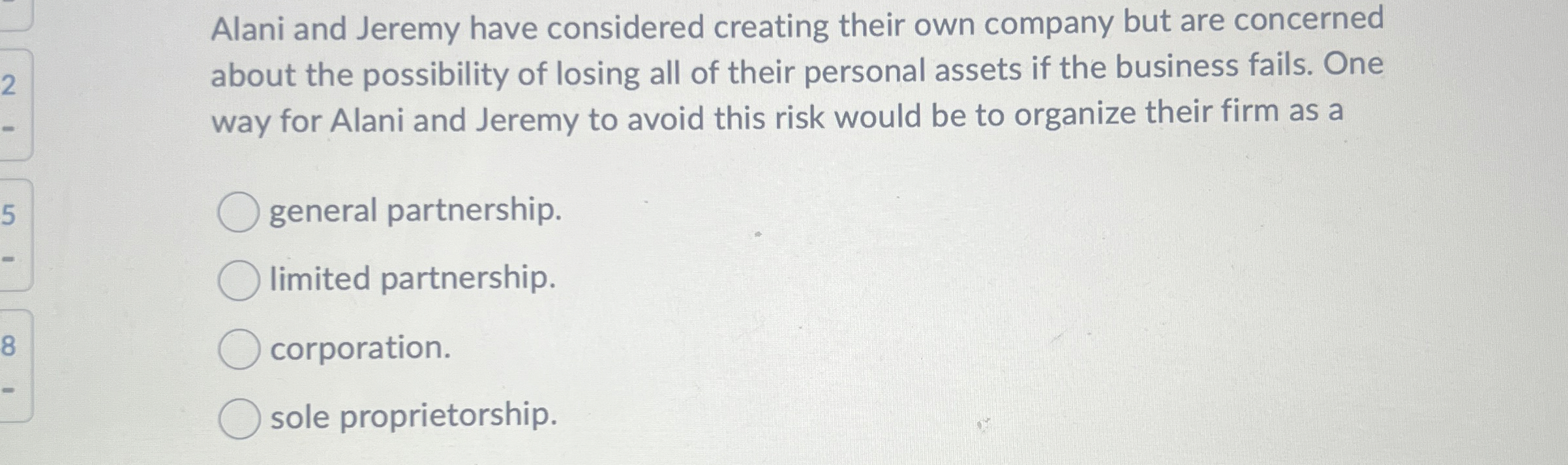 Solved Alani and Jeremy have considered creating their own | Chegg.com