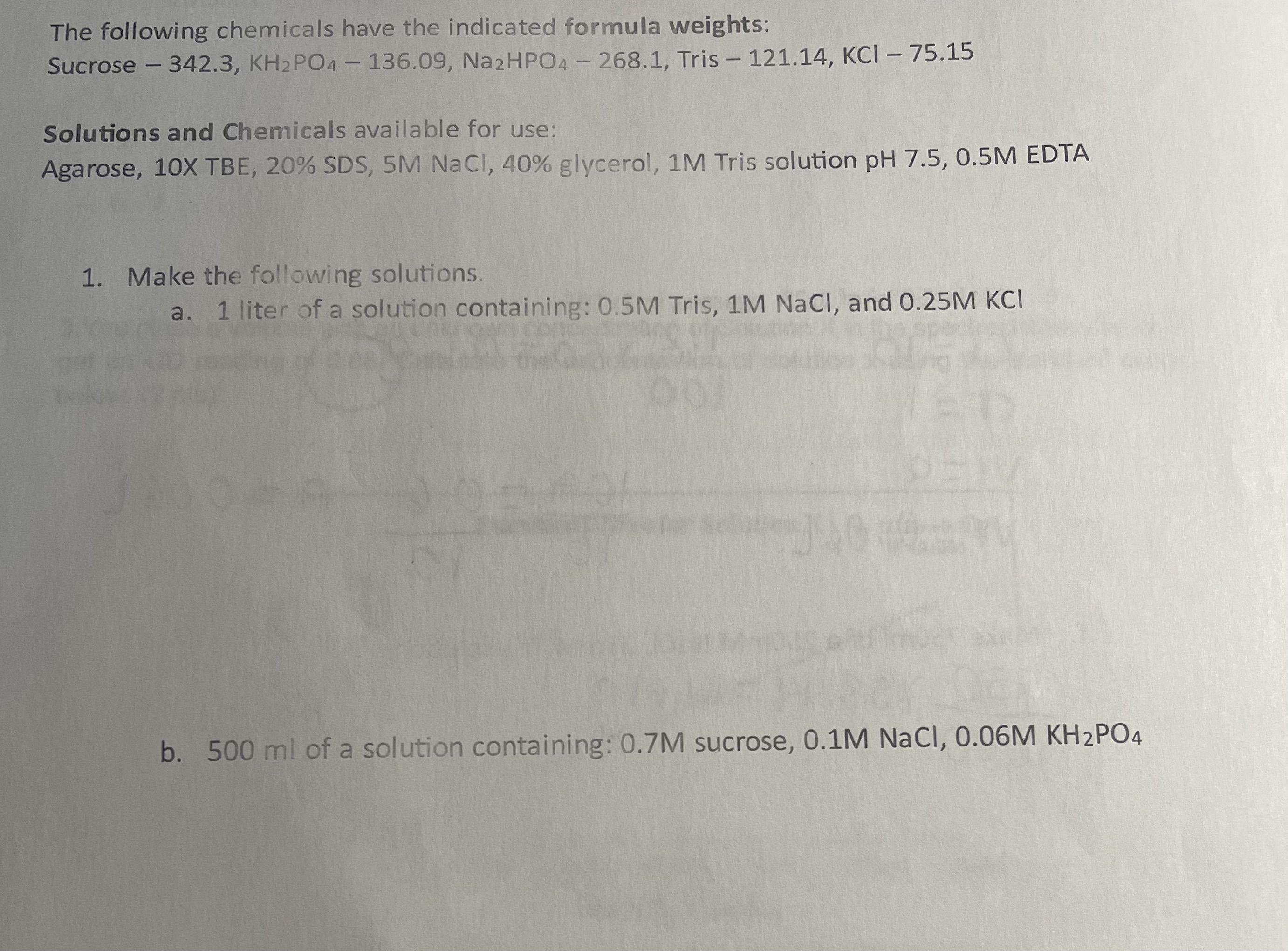 Solved The following chemicals have the indicated formula | Chegg.com