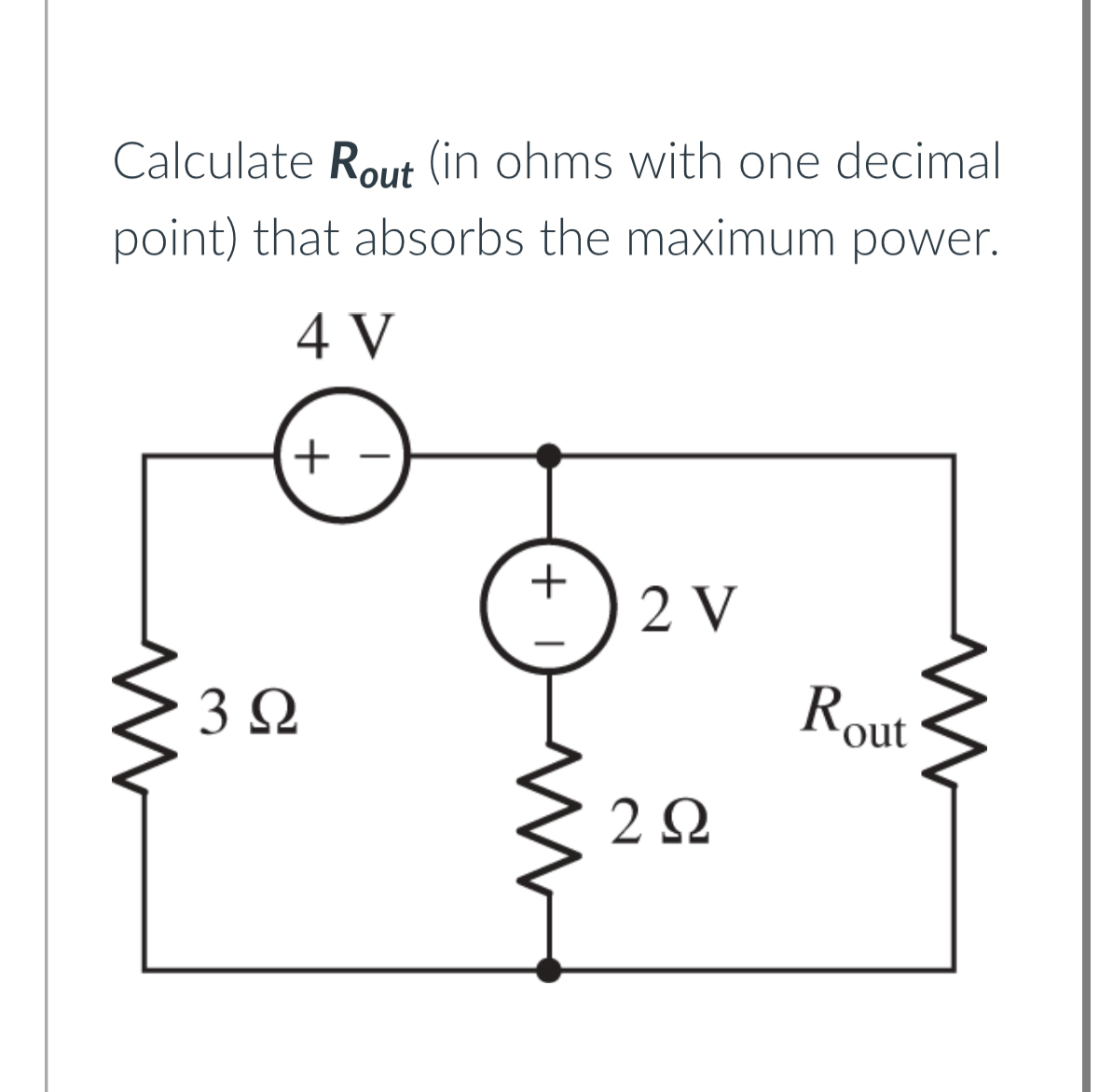 Solved Calculate Rout (in ohms with one decimal point) | Chegg.com