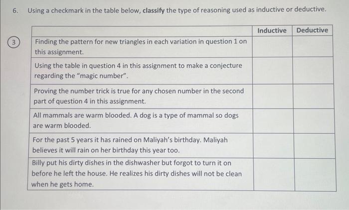 Solved Using a checkmark in the table below, classify the | Chegg.com Solved Using a checkmark in the table below, classify the | Chegg.com
