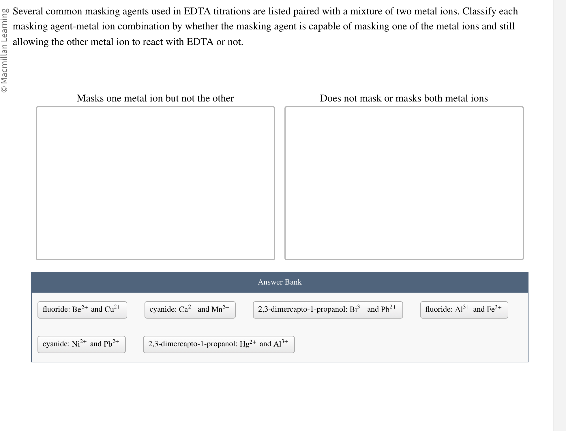 Solved Several common masking agents used in ﻿EDTA | Chegg.com