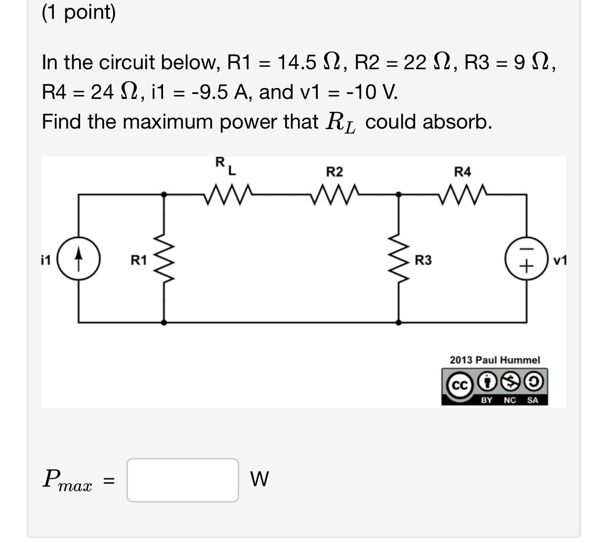 Solved (1 ﻿point)In the circuit below, | Chegg.com