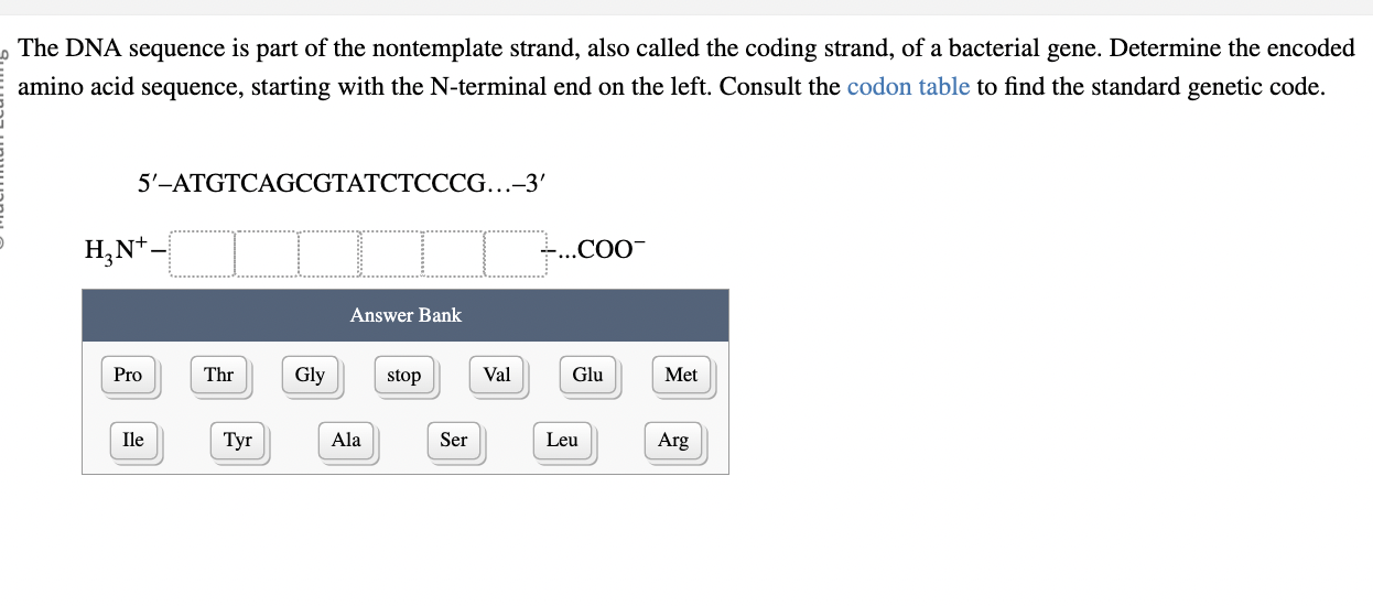 Solved The DNA sequence is part of the nontemplate strand, | Chegg.com