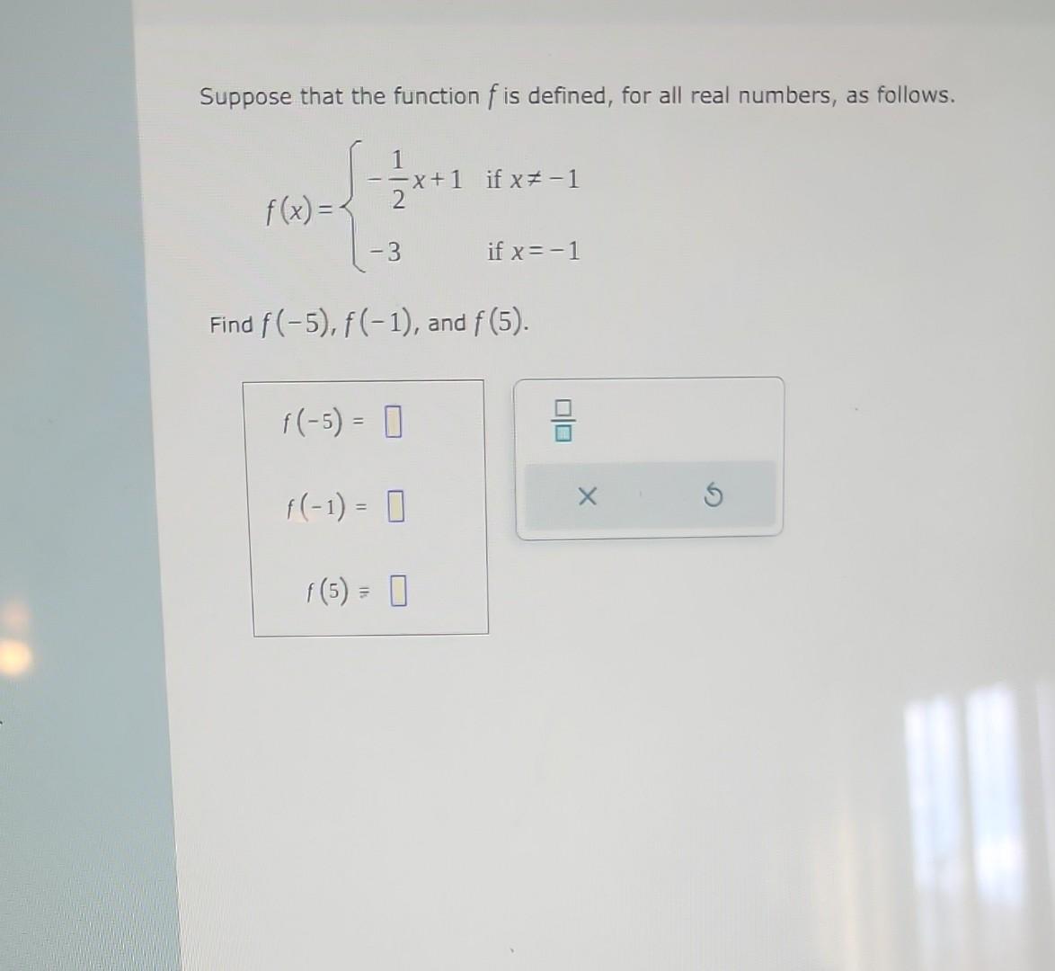 Solved Suppose that the function f is defined, for all real | Chegg.com