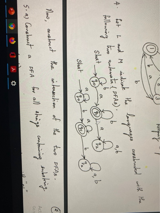 Solved بر Reepe eeping а a b ь 4. and indicate the languages | Chegg.com