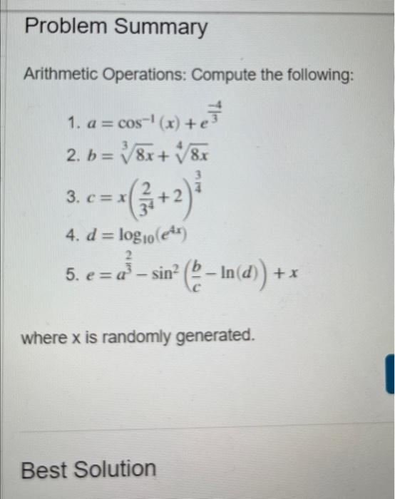 Solved Arithmetic Operations: Compute the following: 1. | Chegg.com