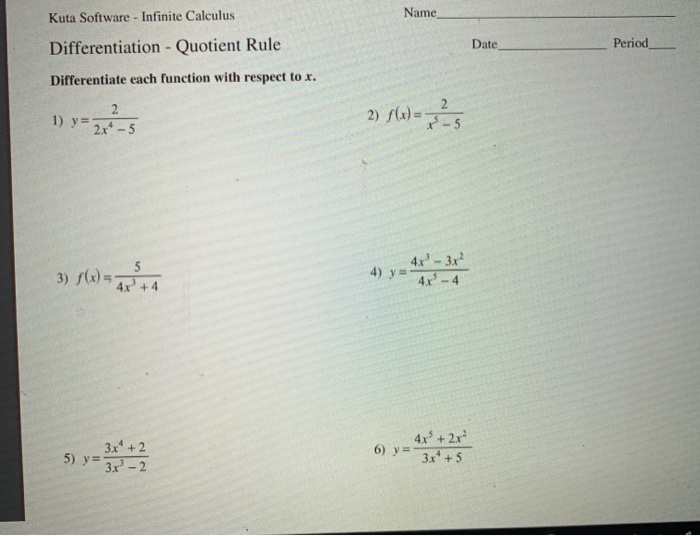 Solved Name Kuta Software - Infinite Calculus Period Date | Chegg.com