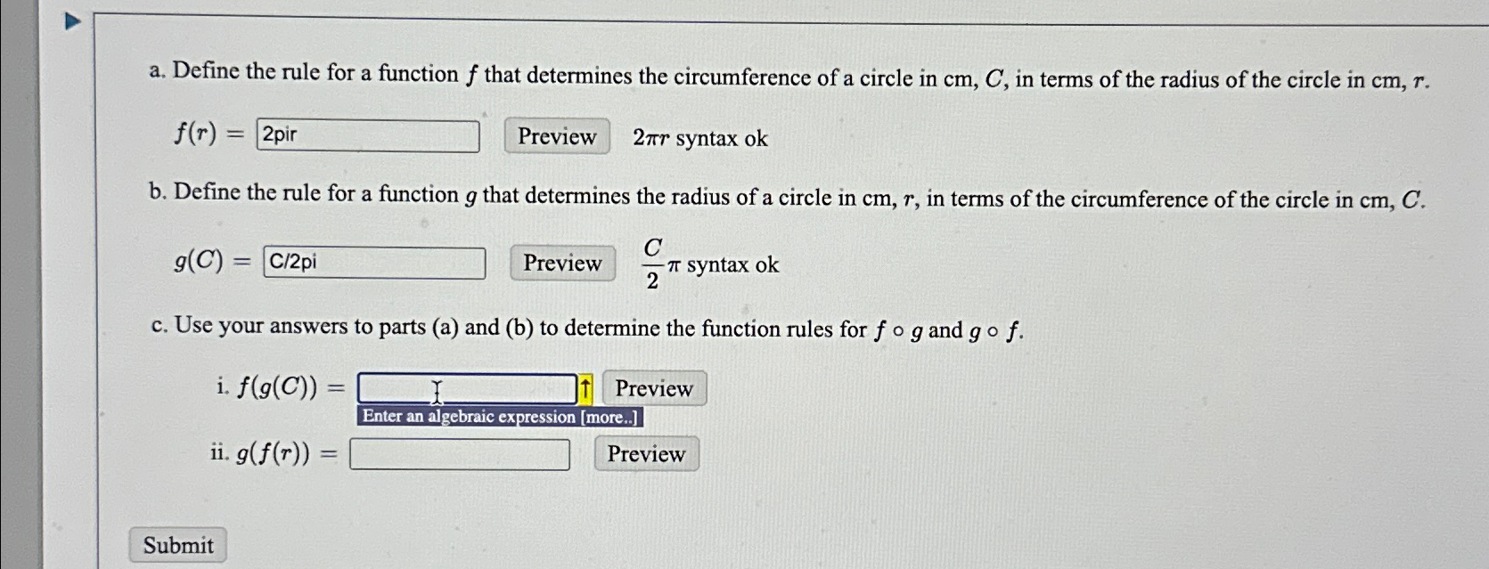 Solved a. ﻿Define the rule for a function f ﻿that determines | Chegg.com