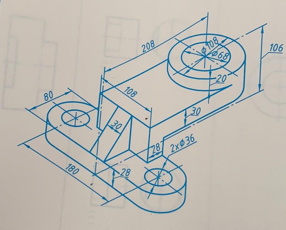 Solved Draw the Three views. Front view, left side view and | Chegg.com