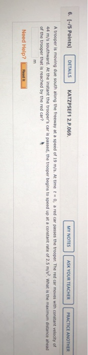 Solved 6. (-/5 Points) DETAILS KATZPSEF1 2.P.069 MY NOTES | Chegg.com Solved 6. (-/5 Points) DETAILS KATZPSEF1 2.P.069 MY NOTES | Chegg.com