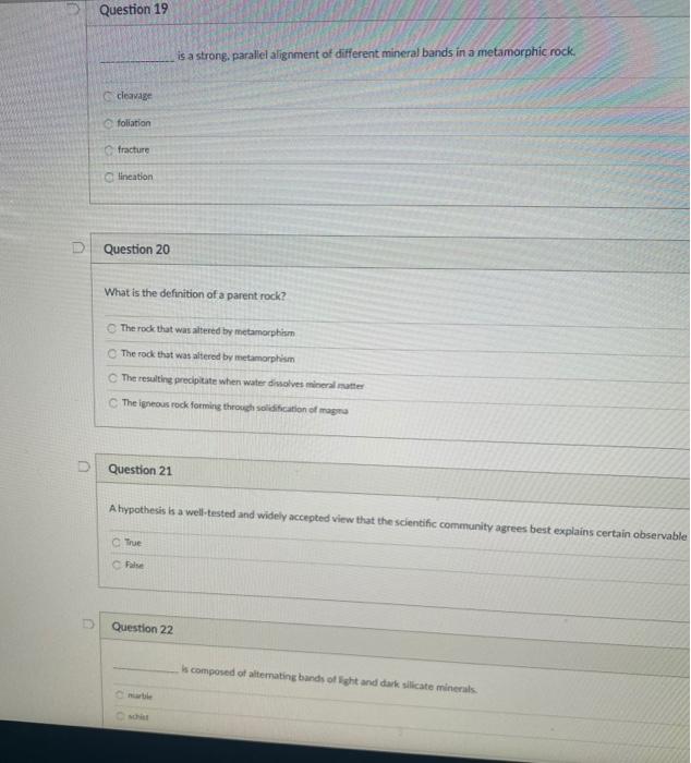 Solved Question 19 is a strong parallel alignment of | Chegg.com