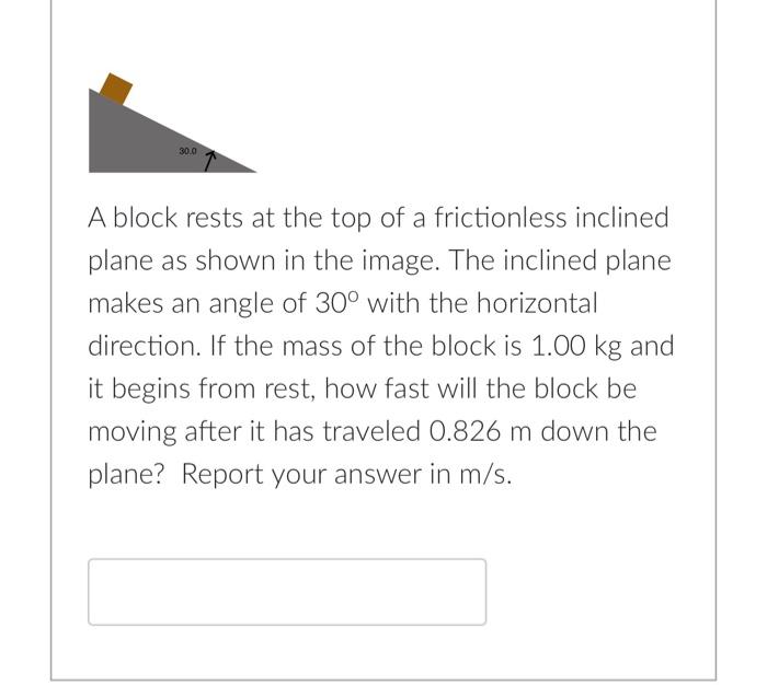 Solved A block rests at the top of a frictionless inclined | Chegg.com