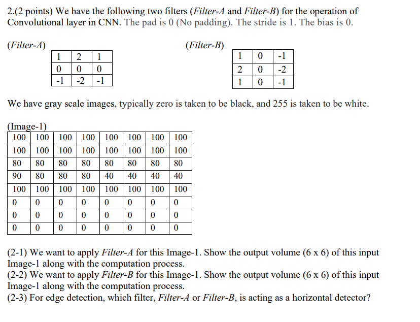 2.(2 ﻿points) ﻿We have the following two filters | Chegg.com
