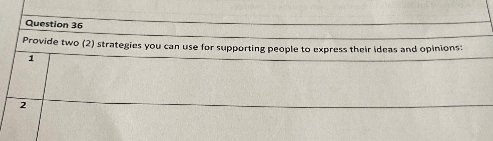 Solved Question 36Provide two (2) ﻿strategies you can use | Chegg.com