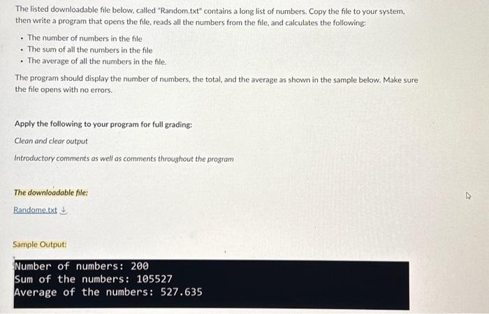 Solved The listed downloadable file below, called | Chegg.com