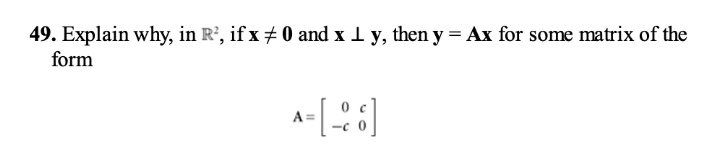 Solved Explain why, in R2, ﻿if x≠0 ﻿and x|y,then y=Ax ﻿for | Chegg.com