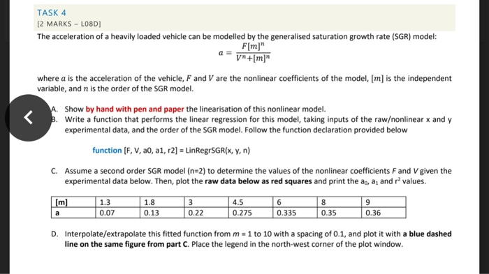 matlab linreg function function [a0,a1,r2] = | Chegg.com