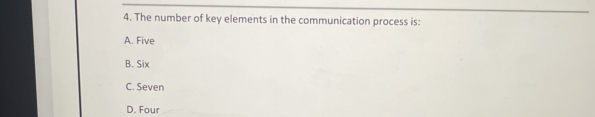 Solved The number of key elements in the communication | Chegg.com
