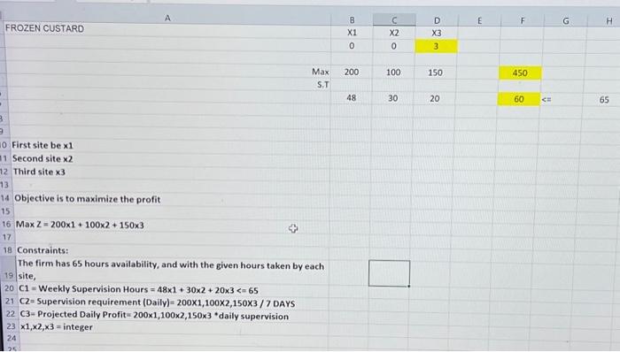 need help with excel part and the constraints this is | Chegg.com