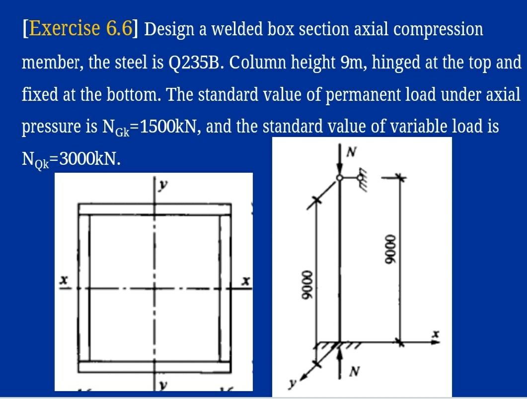 [Exercise 6.6] Design a welded box section axial | Chegg.com